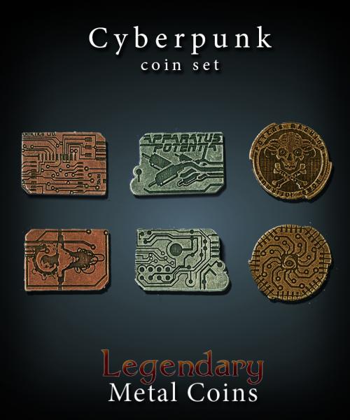Cyberpunk Coin Set Legendary Metal Coins | Accessories | Rules of Play